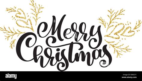 Texts Merry Christmas Hand Written Calligraphy Lettering Handmade