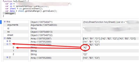 javascript how to get row and column values from a1notation stack