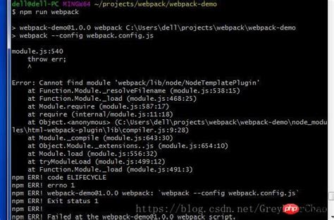 安装html webpack plugin插件时报错以及处理办法 html教程 php中文网