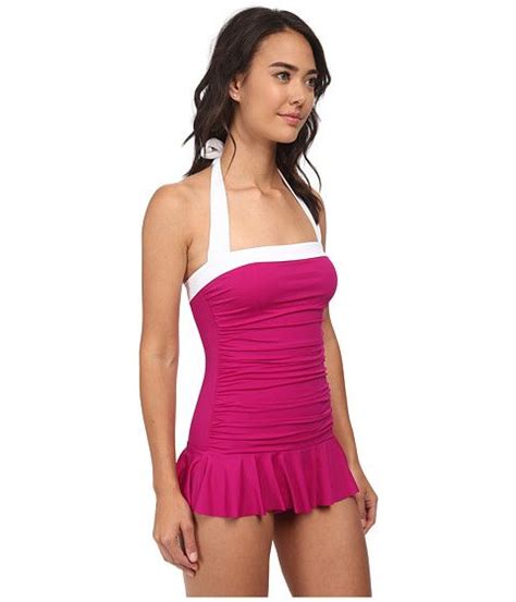 Lauren By Ralph Lauren Bel Aire Solids Shirred Bandeau Skirted Mio