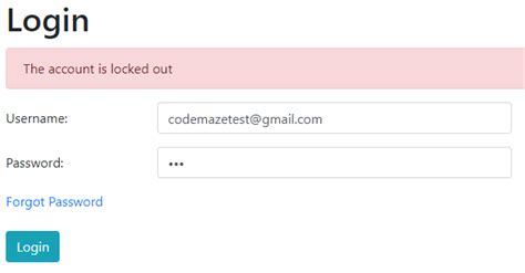 user lockout functionality with angular and asp core identity