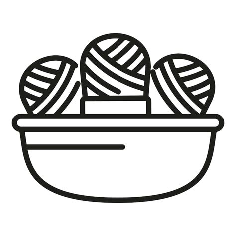Premium Vector Knitting Basket Icon Outline Vector Wool Knit Scarf Yarn