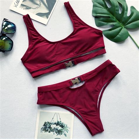 Fato De Banho Casual De Duas Peças De Praia Feminino Gravata Halter