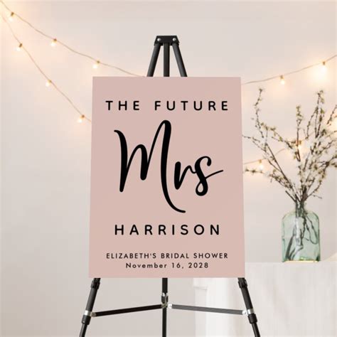 Bridal Shower Future Mrs Personalized Blush Pink Foam Board Zazzle