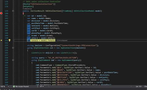 error while posting data post request in asp core web api with