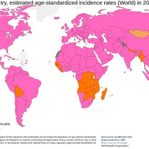 Top Cancer Per Country Estimated Age Standardized Incidence Rates