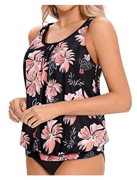 Buy Yonique Womens Blouson Tankini Top No Bottom Loose Fit Swim Top