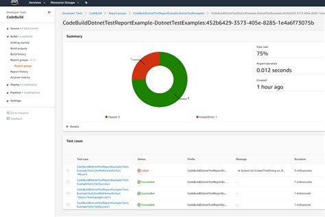 aws codebuild test reporting with core aws developer tools blog
