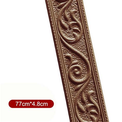 Buy 1pc 3d Pattern Embossed Foam Baseboard Wall Sticker Anti Collision