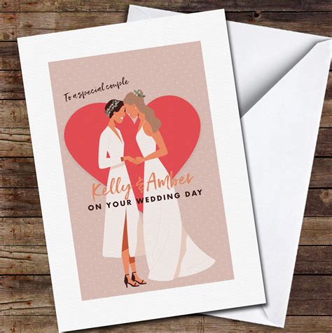 Two Married Girls Lesbian Wedding Day Congratulations Names