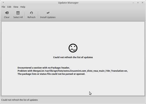 mengatasi encountered a section with no package header di linux mint