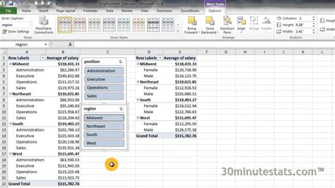 excel 2010 slicers for multiple pivot tables youtube
