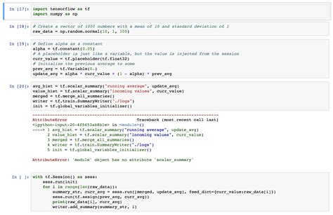 tensorflow module object has no attribute scalar summary stack