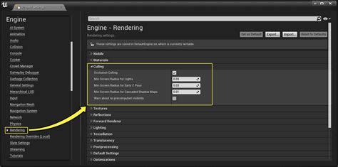 visibility and occlusion culling settings unreal engine 4 27