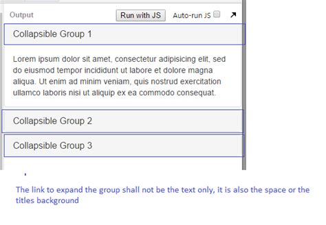 javascript expand the groups space by clicking on the background or