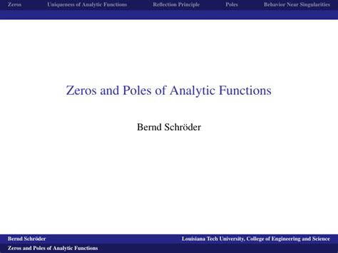 zeros and poles of analytic functions