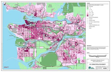 2011 census population density at three scales in vancouver