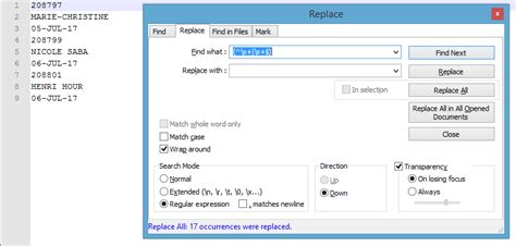 how to replace new lines and spances in notepad using regex stack