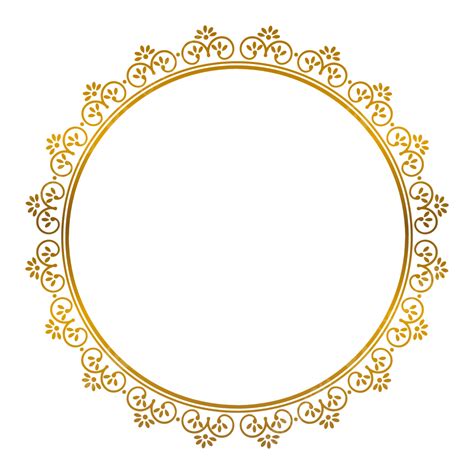 Moldura De Círculo Dourado Com Design Floral Vintage De Luxo Png