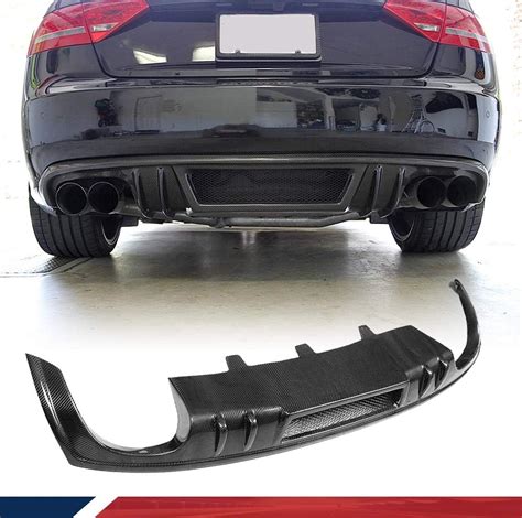 For 12 17 B8 5 Audi S5 A5 Sline Shark Fin Carbon Fiber Rear Bumper