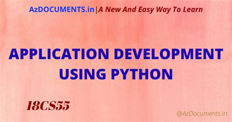 application development using python 18cs55