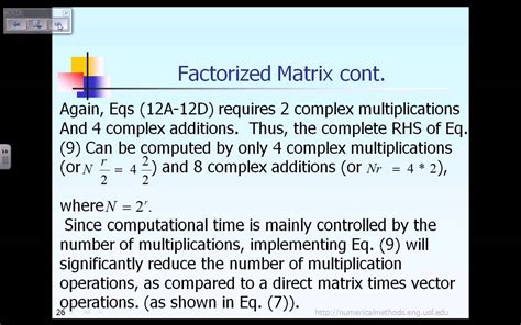 lecture 12 fft factorized matrix and operation count part 2 of 4 youtube