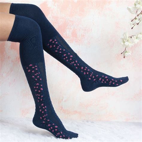 Women Knee High Socks Pattern Floral Feature Extremely Soft At Rs