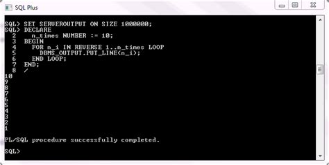 pl sql for loop