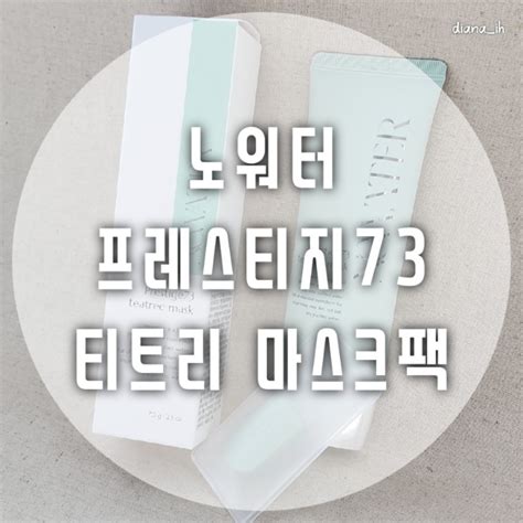 넘 간편한 피부 관리 편하고 효과좋은 모공팩 추천 노워터 프레스티지73 티트리마스크팩 리뷰 네이버 블로그