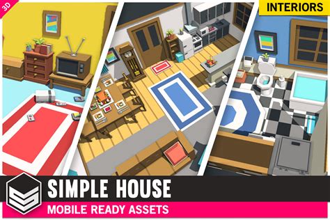 simple house interiors cartoon assets free download unity asset