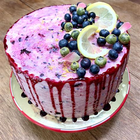 Lemon Blueberry Lavender Cake With Mascarpone Cheese Buttercream