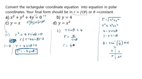 Convert Rectangular Equation Into Polar Equation Youtube