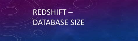 how to find the size of a redshift database aws bytes