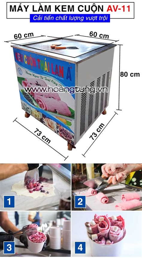 Máy Làm Kem Cuộn Thái Lan Nhập Khẩu Chuẩn đài Loan Chất Liệu Inox 304