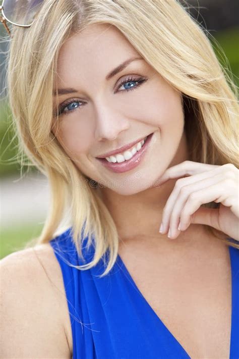 Naturally Beautiful Blond Woman With Blue Eyes Stock Image Image Of