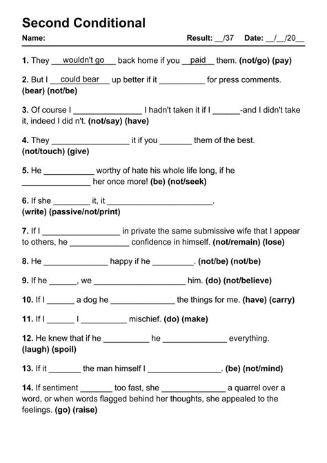 101 Printable Second Conditional Pdf Worksheets With Answers Grammarism