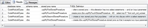 find sql server stored procedure create modified last