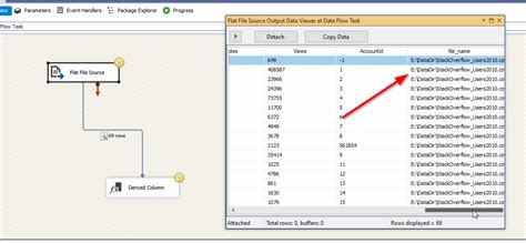 sql server extract filename and update table in ssis foreach loop