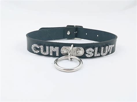Cumslut Rhinestone Mature Bdsm Collar Fetish Kinky Ddlg Adult Etsy
