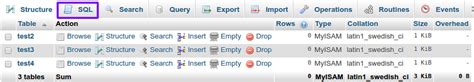 running sql queries with phpmyadmin
