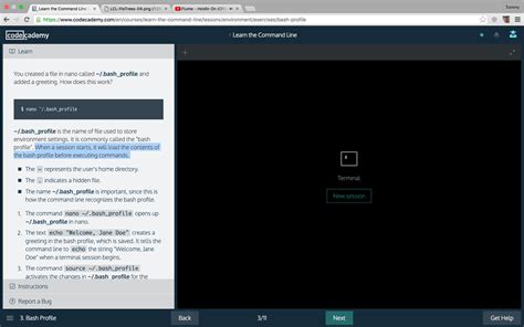 [reported 594] learn the command line environment 3 bash profile
