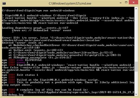node js react native build fails stack overflow