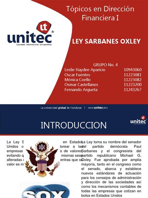Presentacion Ley Sarbanes Oxley Pdf Sarbanes Oxley Enron