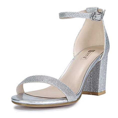 Idifu Womens Cookie Mi Block Heels Sandals 3 Inch Chunky Open Toe