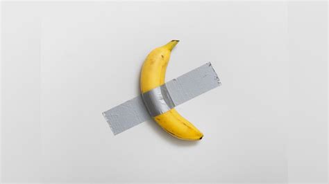 Maurizio Cattelans Duct Taped Banana Artwork Sold At Us 6 2m At