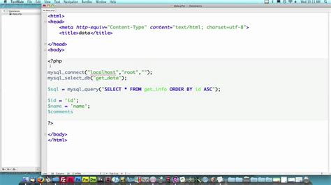 php lesson 1 how to get data from mysql database youtube