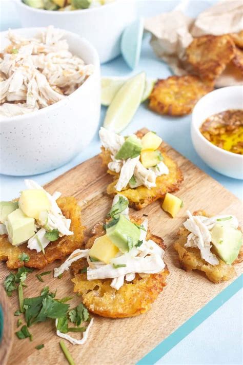Paleo Mojo Chicken Tostones With Mango Avocado Salsa Recipe