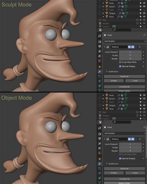 multiresolution appears different between sculpt mode and object mode