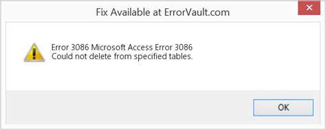 how to fix error 3086 microsoft access error 3086 could not delete
