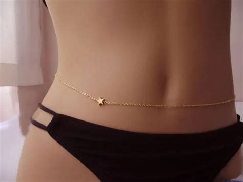 Fashion Ladies Golden Beach Belly Necklaces Body Chains Gold Star Sexy